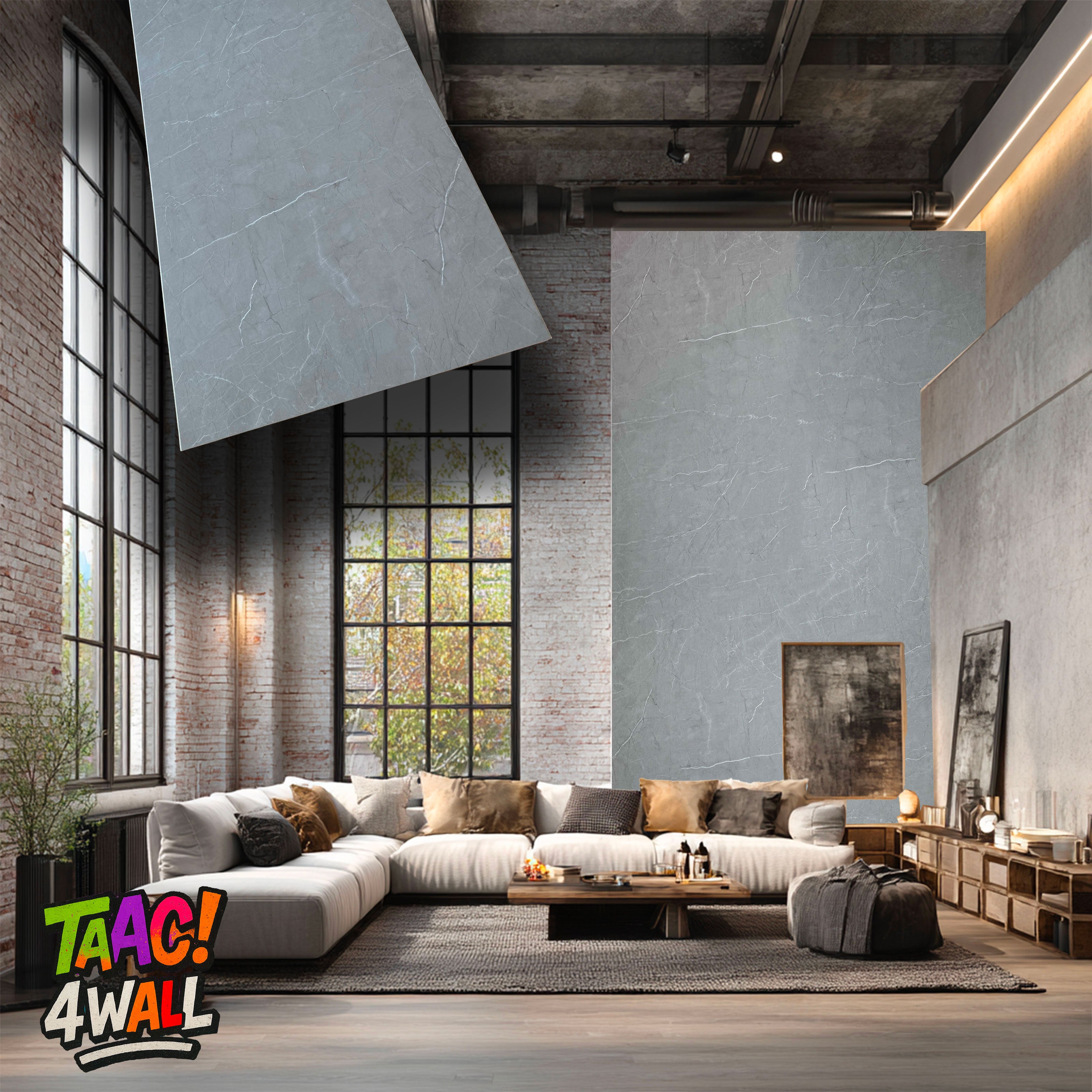 €16,99mq TAAC! 4WALL pacco da 5,76mq (4 pannelli) rivestimento a parete SPC Click 5x600x2400mm ...