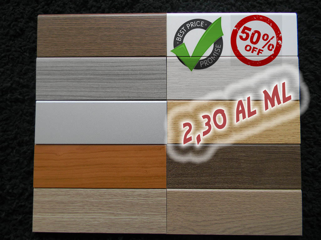 Cable entry skirting 1.5x8x240cm in MDF-10 AVAILABLE ESSENCES pack of ...