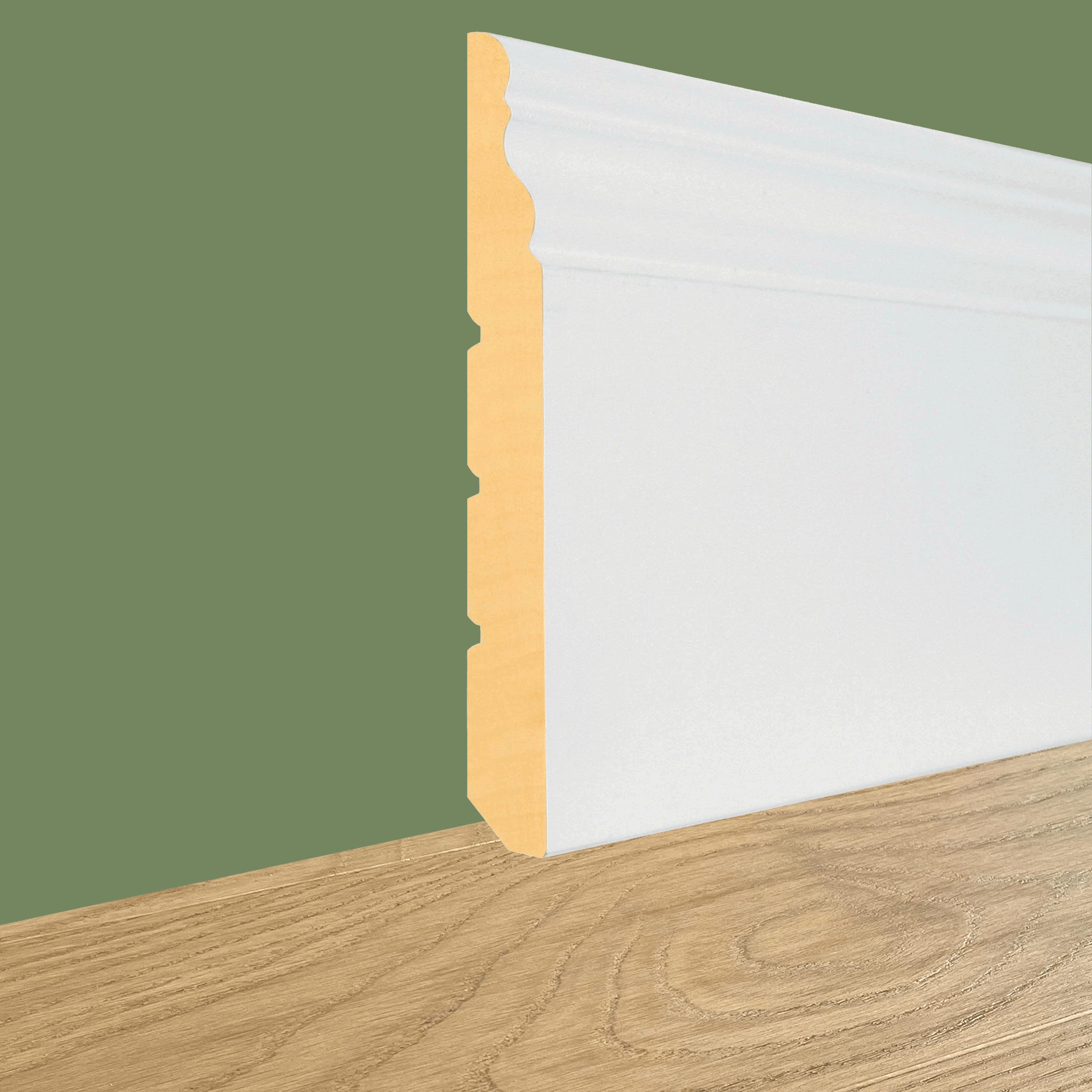 Rodapié Rodapié GRAN DUCALE Macizo AYOUS 120x13mm Lacc. Blanco, crudo